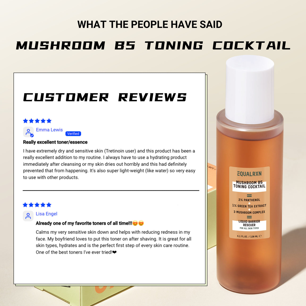 Mushroom B5 Toning Cocktail - Hydrating Soothing Facial Toner – EqualRXN